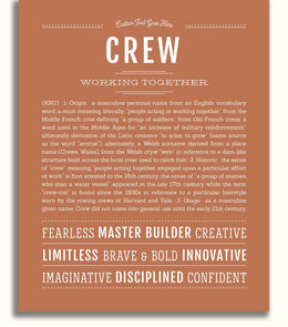 Crew | Name Art Print – Name Stories