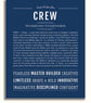 Crew Personalized Name Meaning Art Prints – Name Stories
