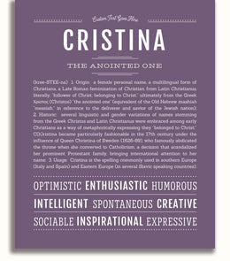 Cristina | Name Art Print – Name Stories