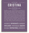 Cristina Personalized Name Meaning Art Prints – Name Stories