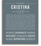 Cristina Personalized Name Meaning Art Prints – Name Stories