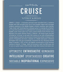 Cruise Personalized Name Meaning Art Prints – Name Stories