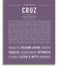 Cruz Personalized Name Meaning Art Prints – Name Stories