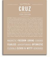 Cruz Personalized Name Meaning Art Prints – Name Stories
