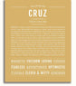 Cruz Personalized Name Meaning Art Prints – Name Stories