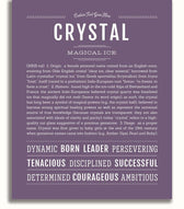 Crystal Personalized Name Meaning Art Prints – Name Stories