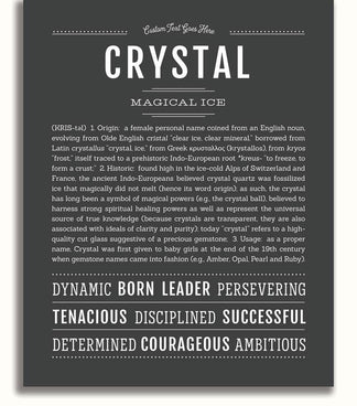 Crystal | Name Art Print – Name Stories