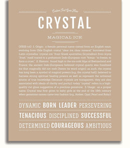 Crystal Personalized Name Meaning Art Prints – Name Stories
