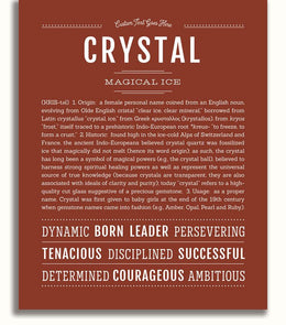 Crystal Personalized Name Meaning Art Prints – Name Stories