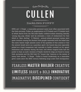 Cullen Personalized Name Meaning Art Prints – Name Stories