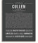 Cullen Personalized Name Meaning Art Prints – Name Stories