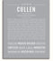 Cullen Personalized Name Meaning Art Prints – Name Stories