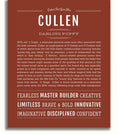 Cullen Personalized Name Meaning Art Prints – Name Stories