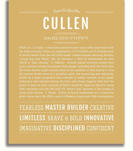 Cullen | Name Art Print – Name Stories