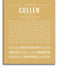 Cullen Personalized Name Meaning Art Prints – Name Stories