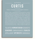 Curtis Personalized Name Meaning Art Prints – Name Stories