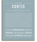 Curtis Personalized Name Meaning Art Prints – Name Stories