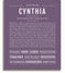 Cynthia | Name Art Print – Name Stories