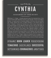 Cynthia | Name Art Print – Name Stories