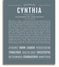 Cynthia Personalized Name Meaning Art Prints – Name Stories