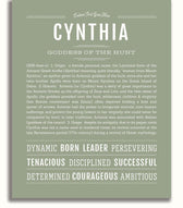 Cynthia Personalized Name Meaning Art Prints – Name Stories