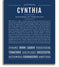Cynthia Personalized Name Meaning Art Prints – Name Stories