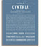 Cynthia Personalized Name Meaning Art Prints – Name Stories