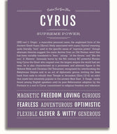 Cyrus Personalized Name Meaning Art Prints – Name Stories