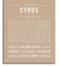 Cyrus Personalized Name Meaning Art Prints – Name Stories