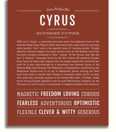 Cyrus Personalized Name Meaning Art Prints – Name Stories