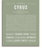 Cyrus Personalized Name Meaning Art Prints – Name Stories