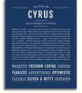 Cyrus Personalized Name Meaning Art Prints – Name Stories
