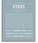 Cyrus Personalized Name Meaning Art Prints – Name Stories