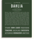 Dahlia Personalized Name Meaning Art Prints – Name Stories