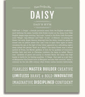 Daisy Personalized Name Meaning Art Prints – Name Stories