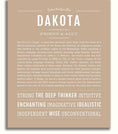 Dakota (male) | Name Art Print – Name Stories