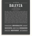 Daleyza Personalized Name Meaning Art Prints – Name Stories