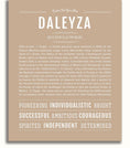 Daleyza | Name Art Print – Name Stories