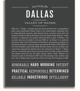 Dallas (female) | Name Art Print – Name Stories