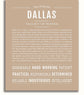 Dallas Personalized Name Meaning Art Prints – Name Stories