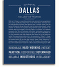 Dallas Personalized Name Meaning Art Prints – Name Stories
