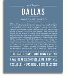 Dallas (male) | Name Art Print – Name Stories