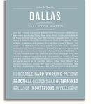 Dallas Personalized Name Meaning Art Prints – Name Stories