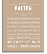 Dalton Personalized Name Meaning Art Prints – Name Stories