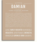 Damian Personalized Name Meaning Art Prints – Name Stories