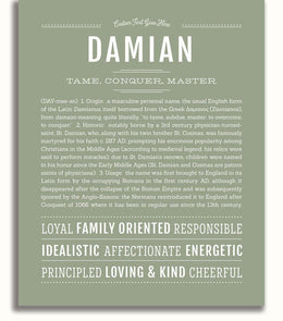 Damian | Name Art Print – Name Stories
