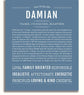 Damian Personalized Name Meaning Art Prints – Name Stories