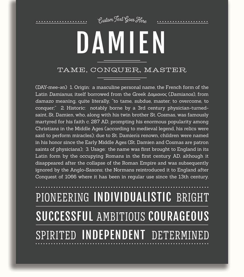 Damien | Name Art Print – Name Stories