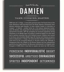 Damien | Name Art Print – Name Stories