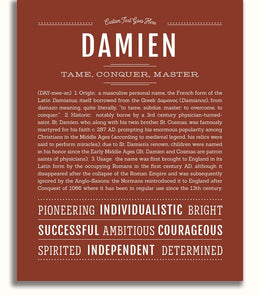 Damien | Name Art Print – Name Stories
